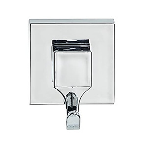 Wenko Set of 2 Towel Hooks, Coat Hooks, Acrylonitrile Butadiene Styrene (ABS), Chrome, 6 x 7 x 5 cm