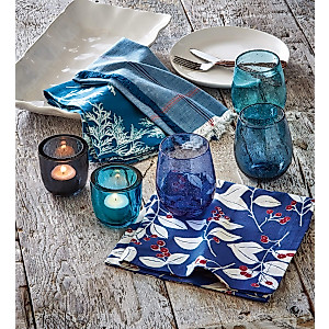 tag 16 oz. Bubble Glass Stemless Wine Drinkware Red Dishwasher Safe Beverage Glassware For Dinner Party Wedding Restaurant Bar Red