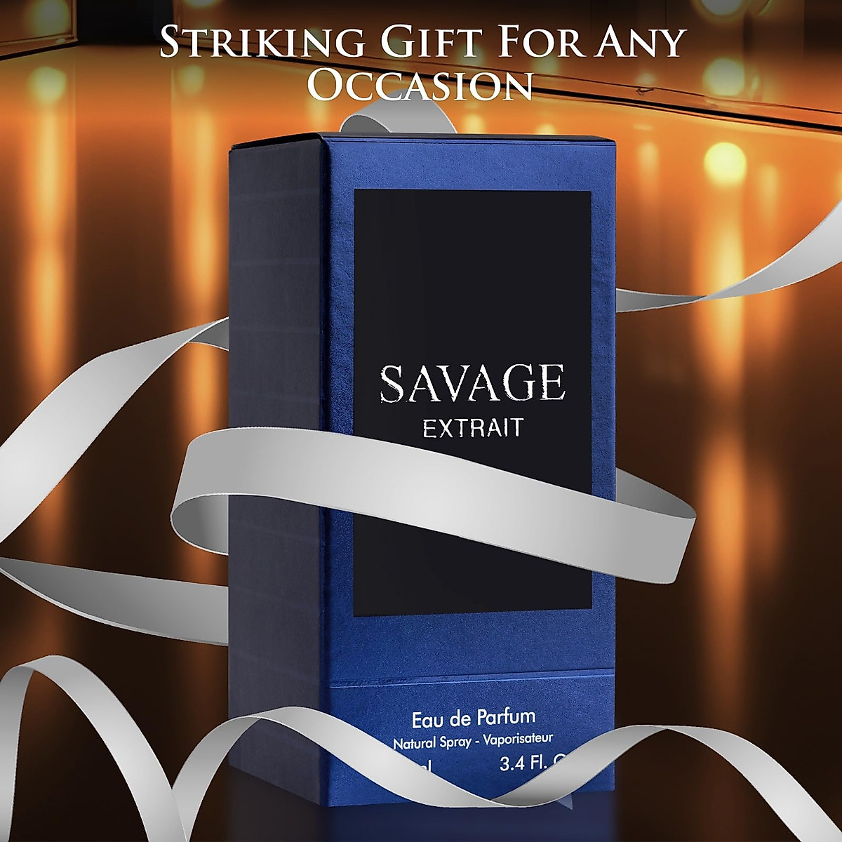 Savage Extrait Eau De Parfum for Men Top Notes of Grapefruit & Heady Spices Base Notes of Lavender Essence & Rich Wood Cologne for Everyday Wear, Work Days, Romantic Date Elegant 100ml Bottle