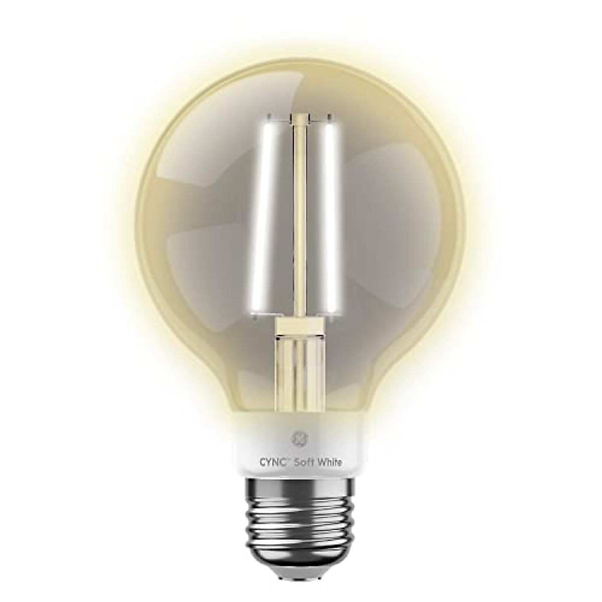 GE CYNC Smart LED Light Bulbs, Soft White, Bluetooth and Wi-Fi, Compatible with Alexa and Google Home, G25 Globe Light Bulbs (Pack of 4)