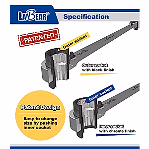 LABEAR - SAE 8 in 1 Speed wrench, 8 in 1 Double End Reversible Combination Wrench, Ratcheting Wrench, 5/16",3/8",7/16",1/2",9/16",5/8",11/16",3/4"