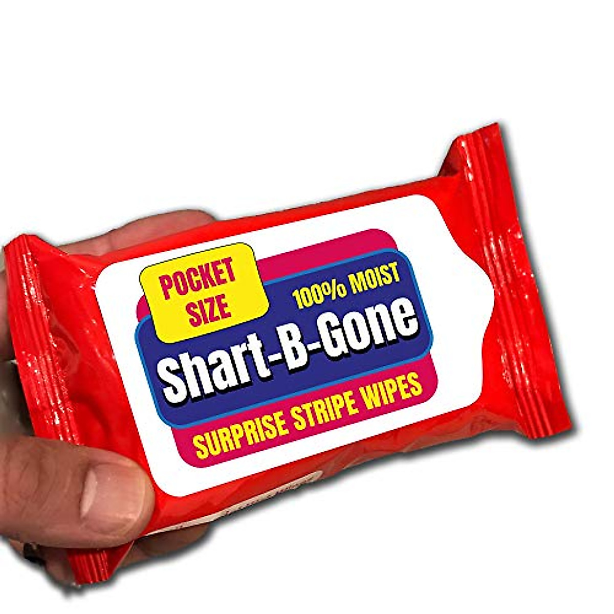 Shart Be Gone Surprise Stripe Wipes - Funny Moist Wipes for Teens and Adults - Travel Size