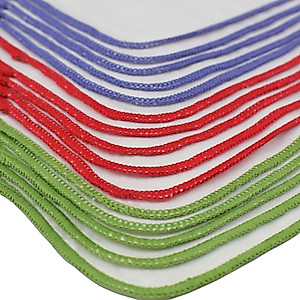 OsoCozy Flannel Cloth Baby Wipes - Reusable & Washable Saves Money - White 100% Cotton - Soft and Durable - Colorful Stitching - 8 x 8 inches, 15 Count (Pack of 1)