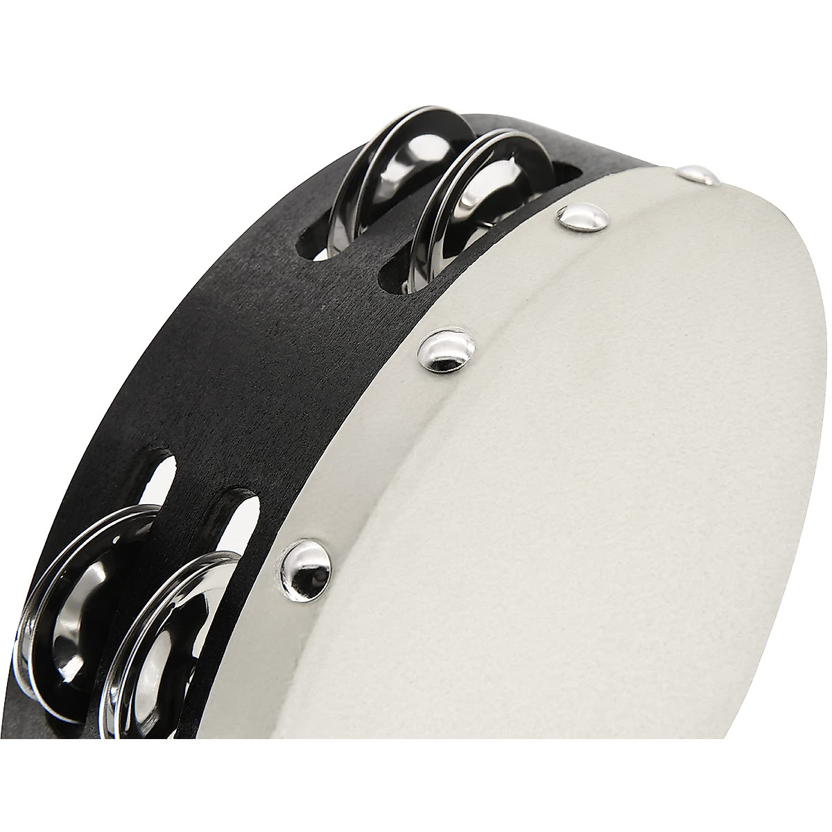 Tambourine for adults and kids (6 Inch and 8 Inch) Wood Handheld Tambourine Metal Jingles,Percussion Gift Musical Educational Instrument for Church KTV Party