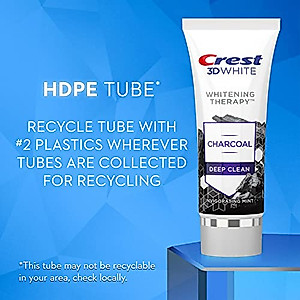 Crest 3D White Whitening Therapy Charcoal Deep Clean Fluoride Toothpaste, Invigorating Mint, 3.5 Ounce