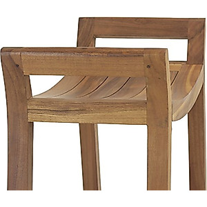 AquaTeak Patented Asia Ascend Teak Shower Bench with Elevated Height and Shelf