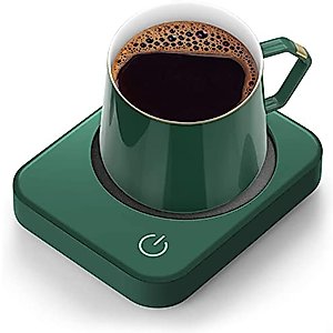 Mug Warmer for Desk, Coffee Mug Warmer with Auto Shut Off, ANBANGLIN Coffee Warmer for Coffee Milk Tea, Candle Wax Cup Warmer Heating Plate (Green-NO Mug)