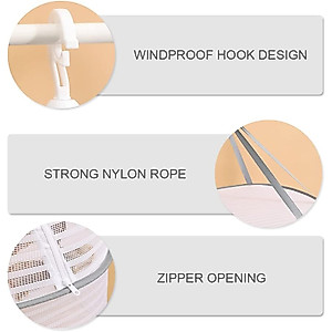 TANOVCEP Foldable Drying Net for Vegetables, Fish, and Dehydrated Goods, Multi-Tiered Food Drying Net, Versatile Drying Rack, Windproof Design, Zipper Closure for Insect Protection 4Layer