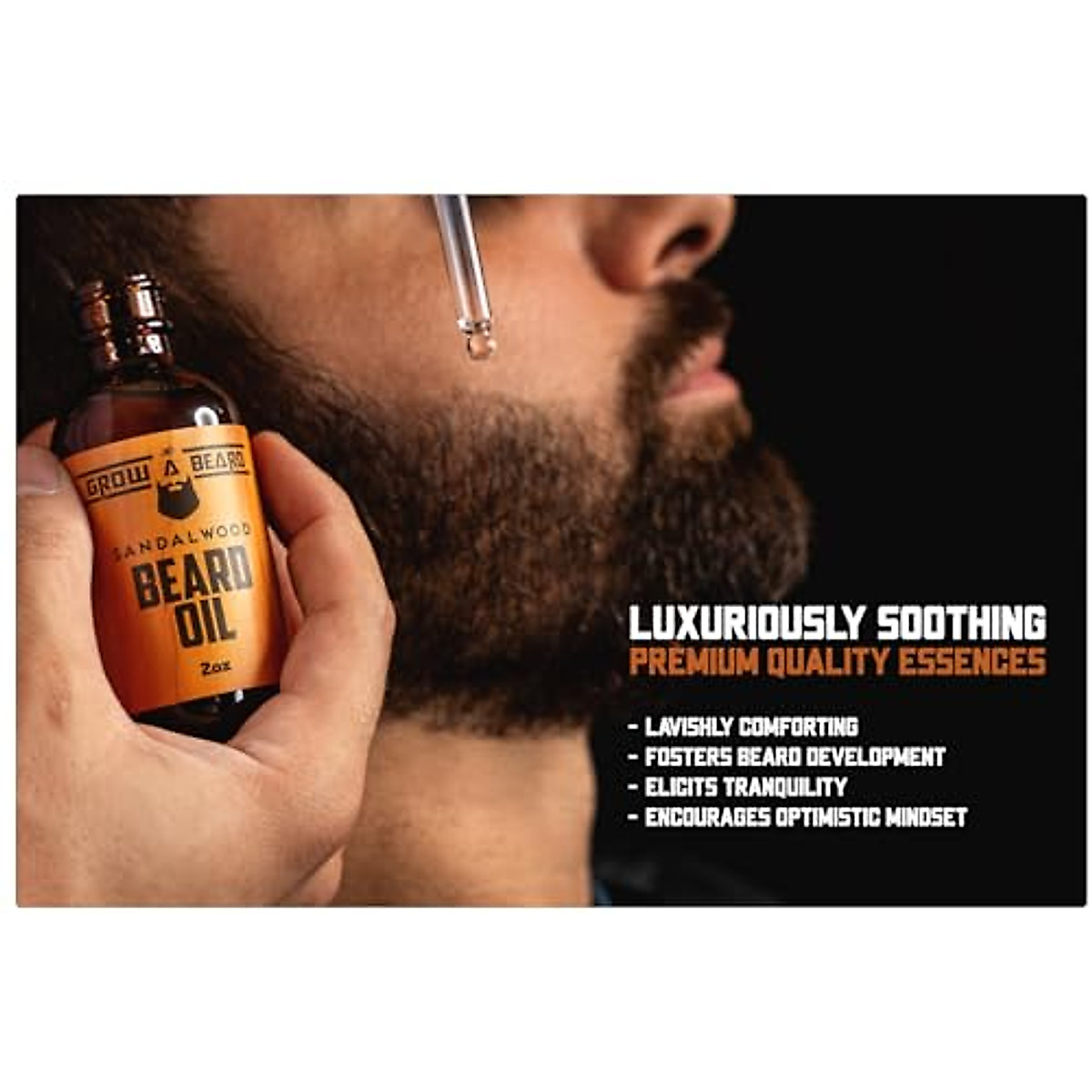 Beard Oil For Men, Beard Growth Oil, Beard Care, Best Beard Oil, All Natural, Sandalwood & Citrus Scent, Mens Gifts (2 Pack Of 2 oz)