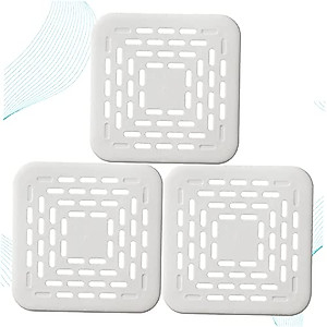 Hemobllo 3pcs Bathtub Stickers Kitchen Sink Drain Strainer Sink Stoppers Square Stickers Bath Tub Plug Stopper Shower Drain Cover Simple Sink Filter White Sink Plug Anti-clogging