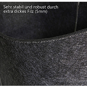 VIIRKUJA XXL Log Basket | Firewood Basket Made of Extra Thick Felt | Dark Grey | Felt Basket with Reinforced Handles for Firewood | Large