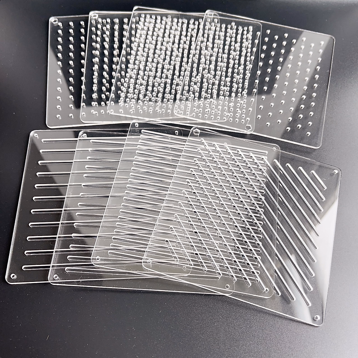 Acrylic Sashiko Stencil, Sashiko Stencil with Straight and Square Pattern for Hand Quilting and Embroidery (Set of 8)