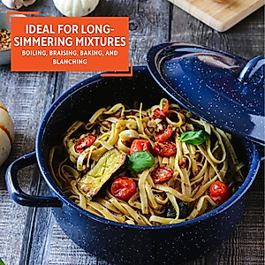 Iimusa Dutch Oven with Lid, 5 Quart, Blue