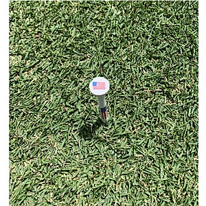 American Flag Wood Golf Tees - 2 3/4 inch 100 tees per Pack - USA Golf Tees - Red, White, and Blue - American Flag in Tee Cup - Value Pack - Custom Design - Golf Essentials -