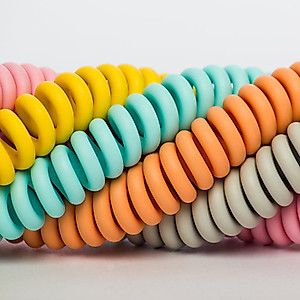 MyVolts Candycord Korg Volca/Pocket Operator Special Audio Cable, Angled Mini Jack to Angled Mini Jack, Curly 20cm to 30cm, Sunset Peach Colour