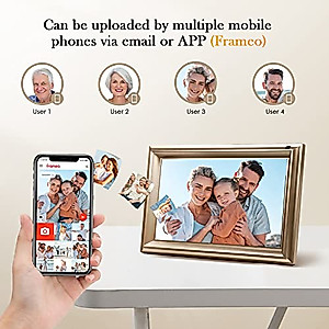 WiFi Digital Photo Frame 10.1 Inch IPS HD Cloud Smart Digital Picture Frame,16GB Storage, Wall Mountable, Auto-Rotate, Share Photos via App, Auto-Rotate, Send Photos from Anywhere