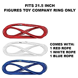 Figures Toy Company Red, White & Blue Ring Ropes for Large 21.5 x 21.5 Inch Wrestling Action Figure Rings (Ropes Only)