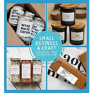 Phomemo M220 Label Maker - 3.14 Inch Barcode Printer - Portable Bluetooth Thermal Label Sticker Maker Machine for Mailing, Jars, Qr Code, Address, Compatible with iOS, Android,with 4 Rolls Labels