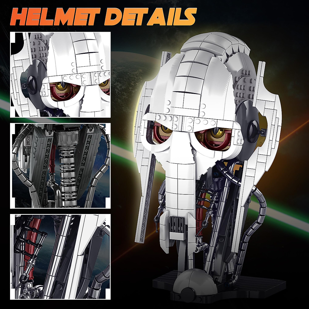 HiztoBlo General Helmet Building Set, Restore Classic Building Blocks Model, Home Ornament Decorations, for Fans and Children Present (788pcs)