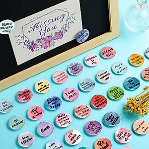 Inspirational Quote Refrigerator Magnets Motivational Fridge Magnets Watercolor Round Encouragement Refrigerator Magnets for Classroom Whiteboard Locker Fridge Supplies (35 Pieces)