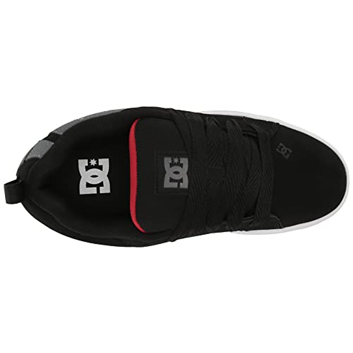DC Shoes Men's Court Graffik Casual Low Top Skate Shoe Sneaker, Black/Grey/RED, 11