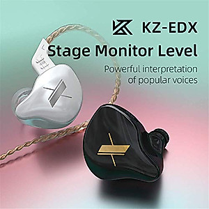YINYOO KZ EDX 1DD HiFi Earphone Headphone, EDX in-Ear Earbud with New 10mm Composite Magnetic Dynamic Driver Over Ear Headset with Detachable 2 Pin 0.75MM Cable(Without mic, Clear Grey)