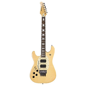 Sawtooth 6 String Solid-Body Electric Guitar, Left-Handed Natural Flame (ST-ES-LH-HYBRID-FL-NFM-KIT)