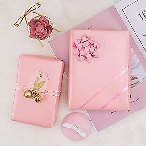 RUSPEPA Pink Matte Wrapping Paper - Solid Color Pearly - lustre Paper Perfect for Wedding, Birthday, Christmas, Baby Shower -17 Inches X 32.8 Feet