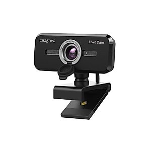 Creative Live! Cam Sync 1080p V2 Full HD Wide-Angle USB Webcam with Auto Mute and Noise Cancellation for Video Calls, Improved Dual Built-in Mic, Privacy Lens Cap, Universal Tripod Mount…