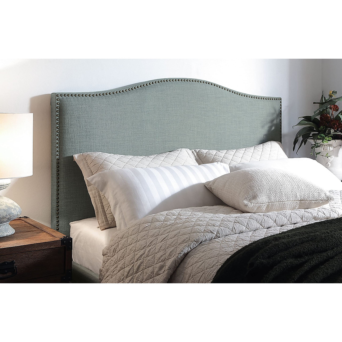 Modus Furniture Solid Wood Footboard-Storage Bed, California King, Ariana - Bluebird