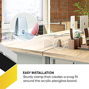 Obex Acrylic Free Standing Screen, Divider for Desk Privacy Home & Office Partitions for Table Top Workstation, Portable Cubicle Panel for Work, 12" X 36", Frosted