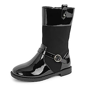 Gymboree, and Toddler Girls Faux Leather Tall Boots,BLACK,3