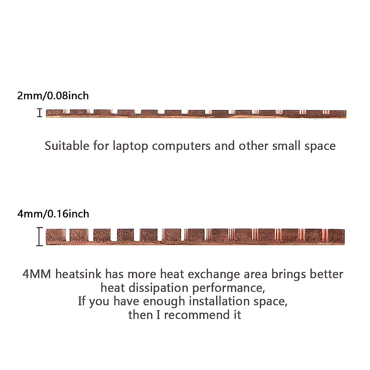 icepc M.2 Heatsink for PS5 2280 SSD Pure Copper Heatsink Kit Cooler Heat Sink with Silicone Based Thermal Pad for Cooling M.2 SSD NGFF SSD NVME SSD(70x20x4mm)