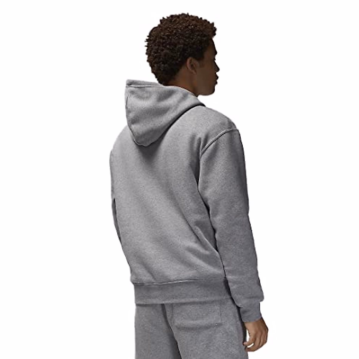Nike Jordan Brooklyn Fleece Men's Pullover Hoodie (as1, alpha, l, regular, regular, Carbon Heather/White)