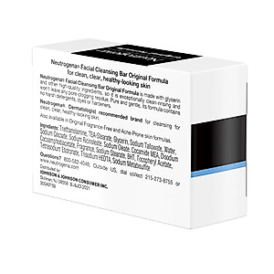 Neutrogena Original Gentle Facial Cleansing Bar with Glycerin, Pure & Transparent Face Wash Bar Soap, Free of Harsh Detergents, Dyes & Hardeners, 3.5 oz (Pack of 6)