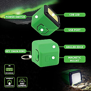 Kodiak Kube 300 Lumen Rechargeable Light and Power Bank | Magnetic LED Cube Light with 3 Brightness Modes | Compact and Waterproof Mini LED Flashlight, Charging Cable Included