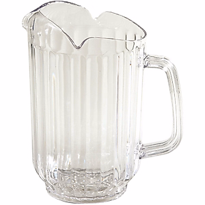 Winco Polycarbonate Water Pitcher with 3 Spouts, 60-Ounce, Clear