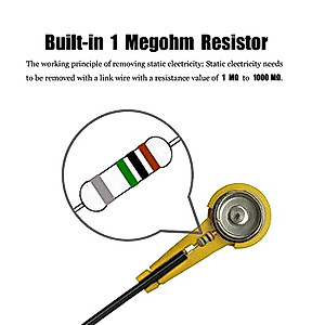 Anti Static Wrist Strap, 11" Anti Static Wristband Grounding Bracelet with Alligator Clip and Extendable Long Cable, Fits Wrist Circumference " 6" to 8.5". [Regular Size]