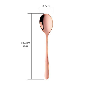 BuyGo 4-Piece Espresso Coffee Spoon 6 Inch Rose Gold Small Teaspoon Copper Mini Spoons for Cake Dessert Appetizer, Dishwasher Safe