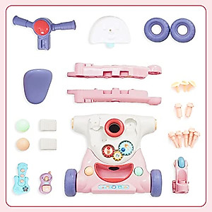 Baby Sit-to-Stand Learning Walker, 3 in 1 Baby Walker for Boys Girls Toddlers, Educational Baby Push Walkers with Entertainment Activity Center, Baby Music Learning Toy Gift for Infant Boys Girls