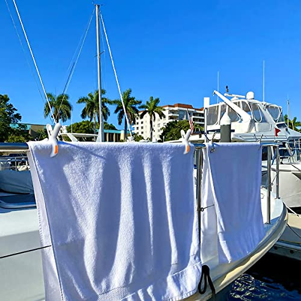 Plastic Beach Towel Clips Clothespins - Coideal 6 Pcs Large Pool Chair Clip Holder Cute Windproof Clothes Pins Quilt Drying Clamp for Lounge Cruise