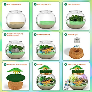 Dinosaur Gifts for Boys - Dinosaur Terrarium Kit for Kids - Birthday Gift for Boys Ages 4 5 6 7 8-12 Year Old - DIY Dinosaur Toys for Boys - Arts and Crafts Kit for Kids-Gifts for Boys
