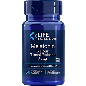 Life Extension Melatonin 6 Hour Time Release 3 Mg 60 Ct Vtabs (Pack of 4)
