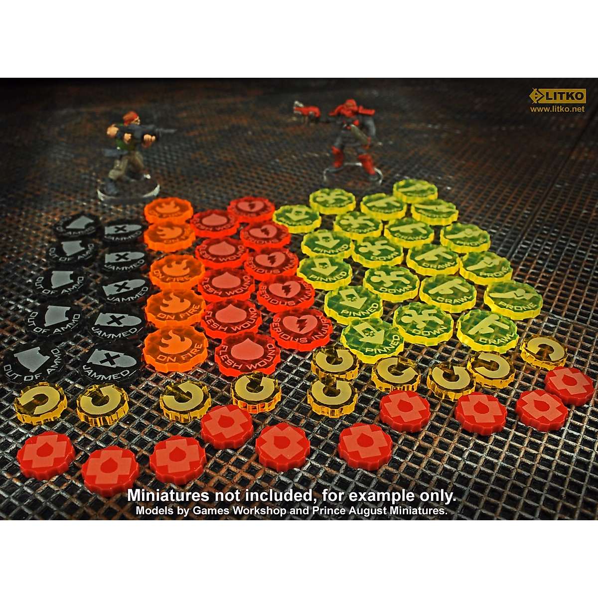LITKO Hive City Combat Token Set Compatible with Warhammer 40,000 Necromunda: Underhive (65)
