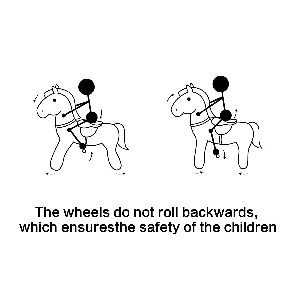 Ride-On Horse,Toy Horse,Riding Horse,No Battery,No Electricity,Mechanical Pony Brown,Ride On Real Walking Horse for Children 4 to 12 Years Old or Up to 165.34 Pounds-187.39 Pounds,Large,Brown (Brown)