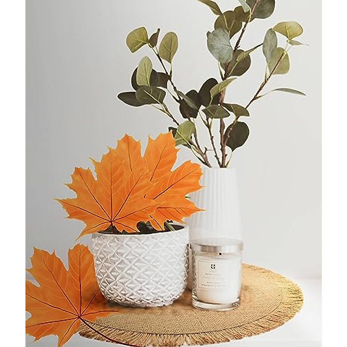 ANQLRMD Burlap Round Placemats Set of 6 Fall Table Decor, Boho Natural Jute with Fringe Table Mats for Dining Table, Rustic Farmhouse Table Circle Placemats Dia 15", Indoor& Outdoor Eco-Friendly