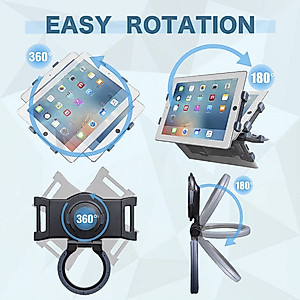 MAX SMART 【Upgrade】 Tablet Hand Grip Holder & Stand for Tablet Drawing, Reading, Working, Writing, Free Angles, Hanging on Wall