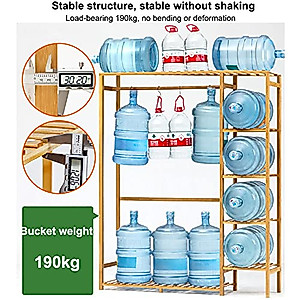 ZJDU Bamboo Wood Garment Rack,Free Standing Closet Organizer,5 Tiers Storage Shelf Corner Clothes Hanging Rack,Storage Box Shelves, for Home Laundry Commercial Office,90×30×145cm