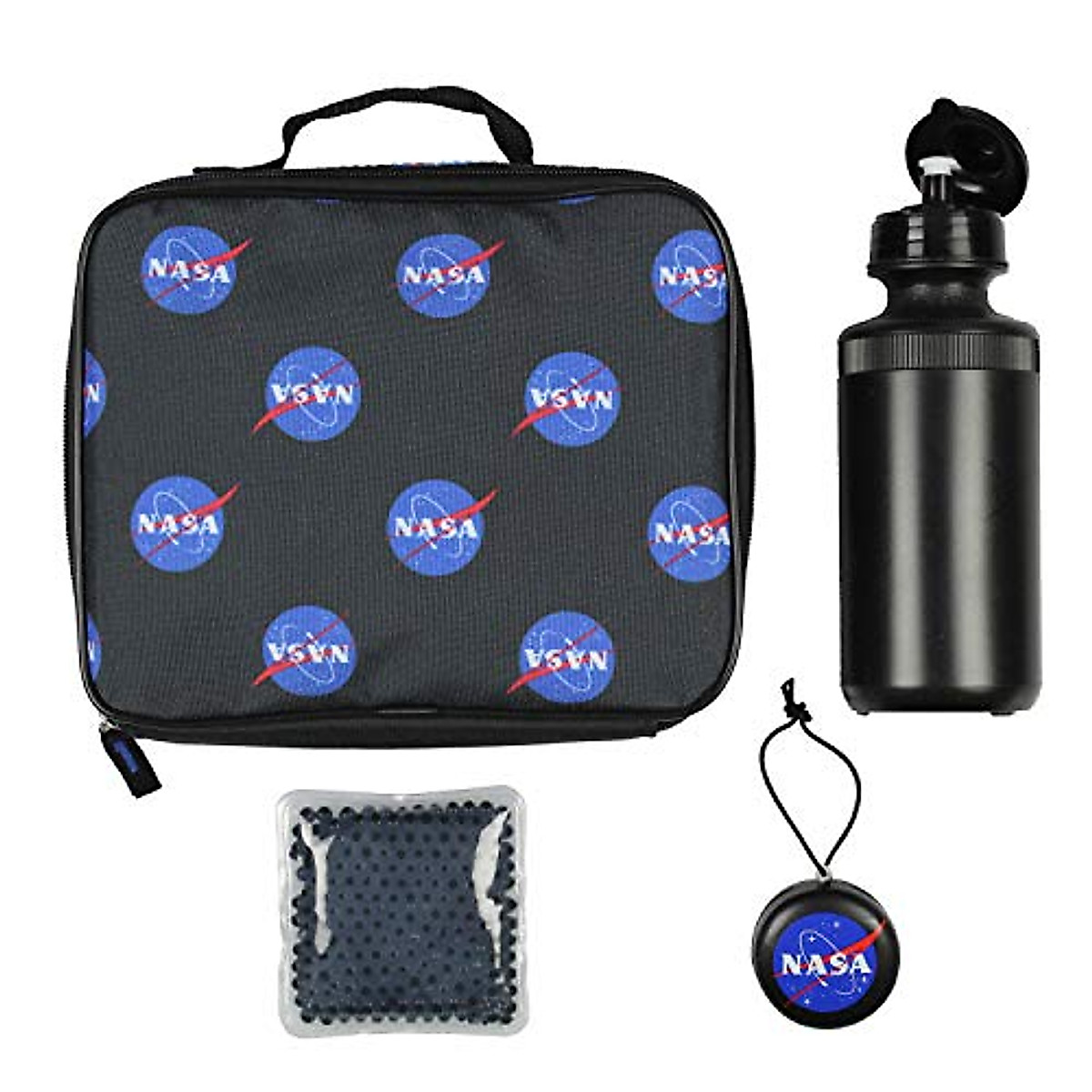 NASA Meatball Logo Backpack Lunch Bag Water Bottle Squishy Toy Ice Pack 5 PC Mega Set