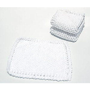 100 percent cotton white washcloths. Handmade in classic style (Set of 3)
